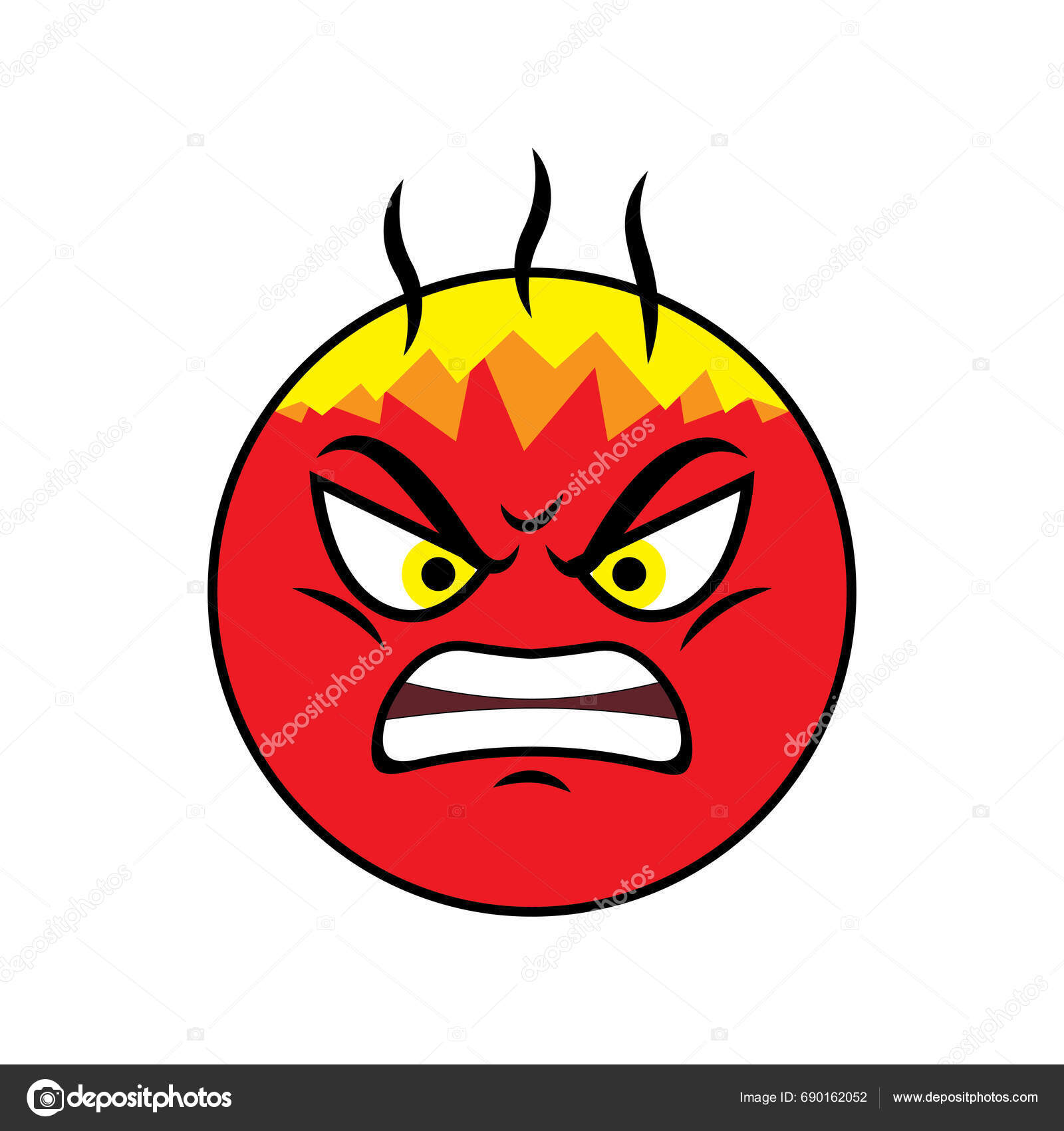 Emoji Red Angry Face Vector Emojis Emoticon Mad Evil Angry Stock Vector ...