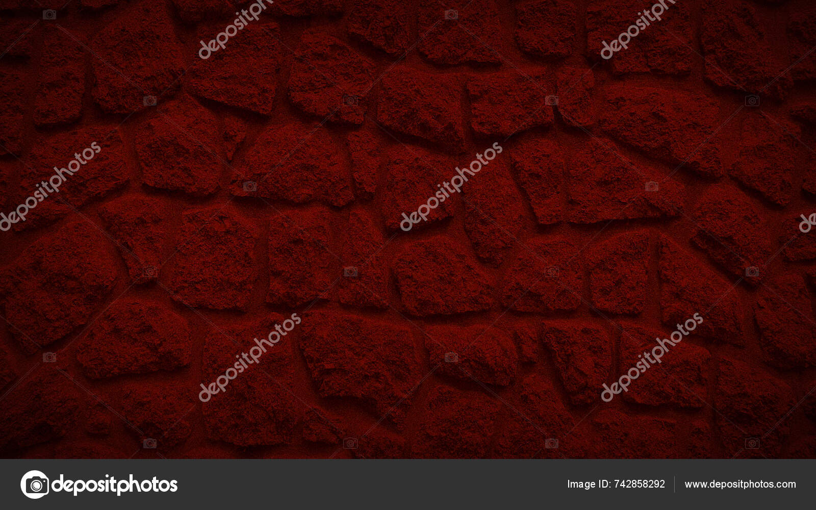 Stone Wall Texture Deep Red Gradient Overlay Offering Bold Intense ...