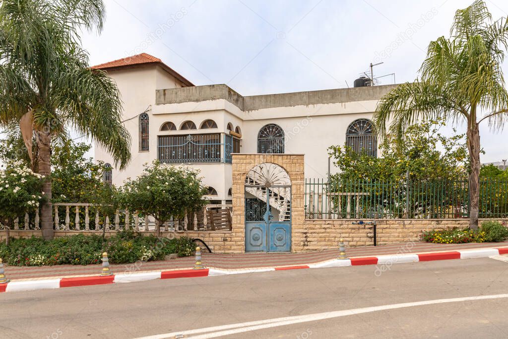 Ghajar, Israel, December 03, 2022 : Decoratively decorated fence and ...