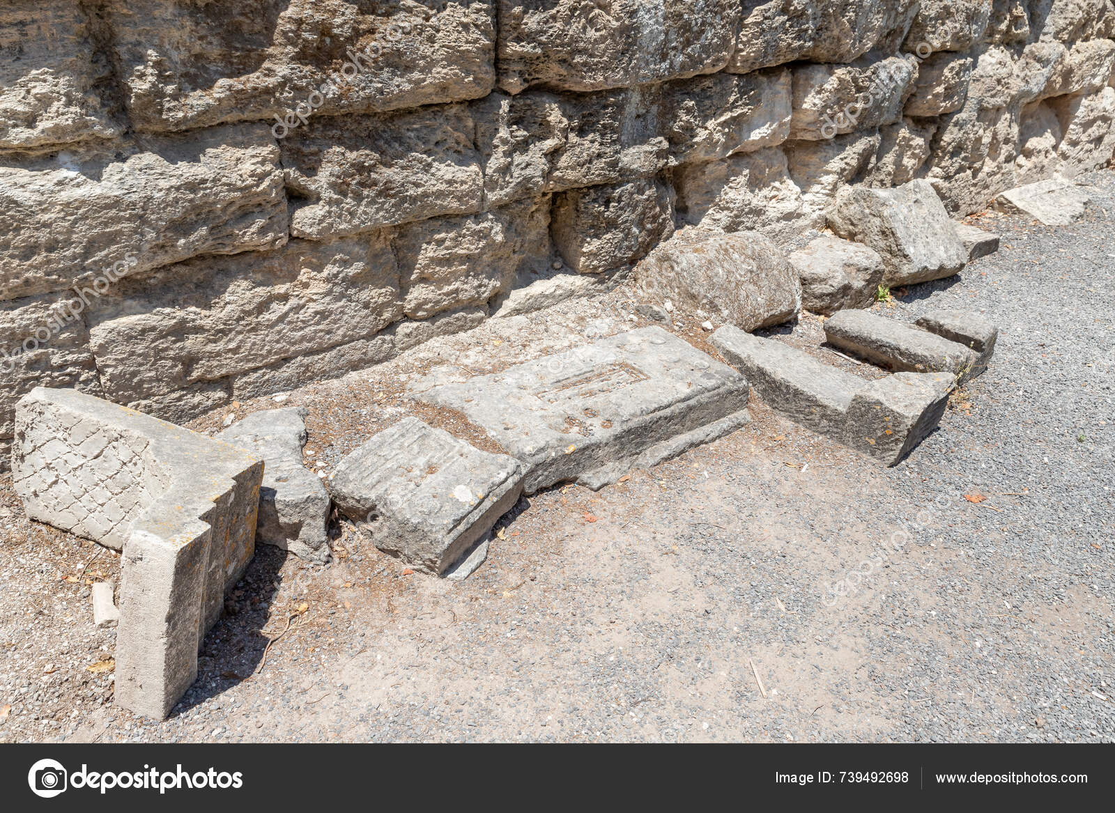 Fragments Stone Burial Slabs Ancient Burial Site Beit Shearim ...