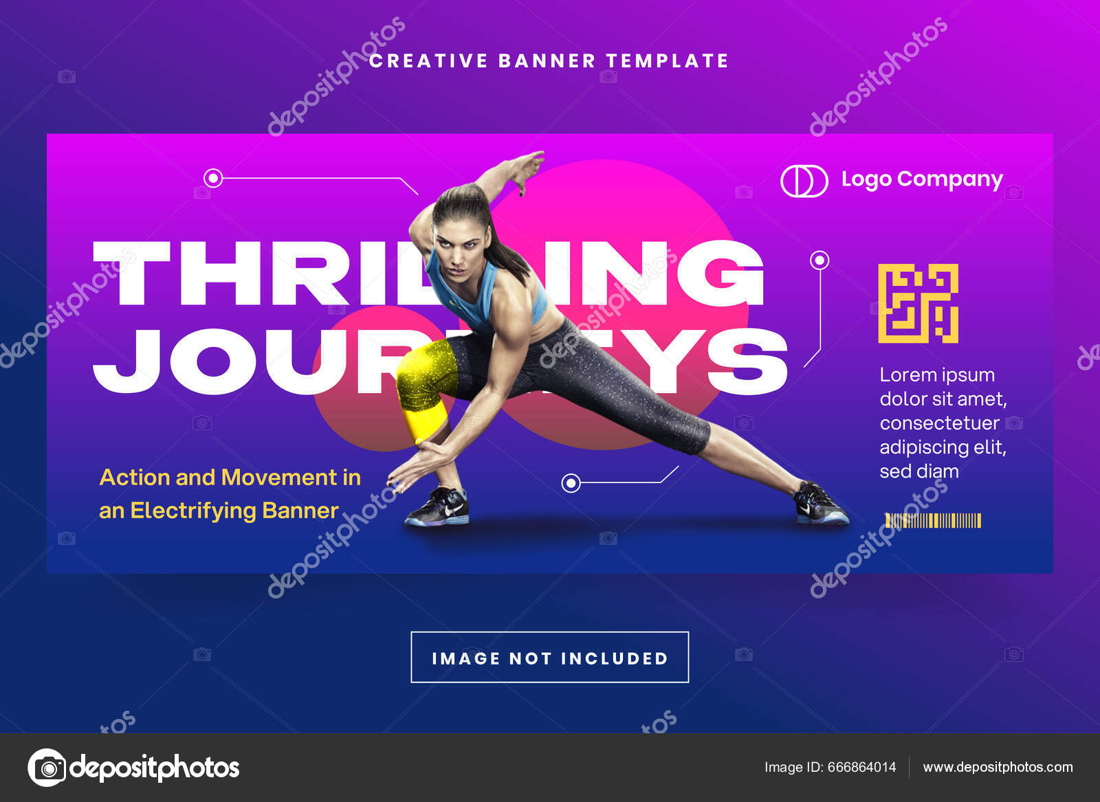 Sport Horizontal Banner Template Design Perfect Promotional Media ...