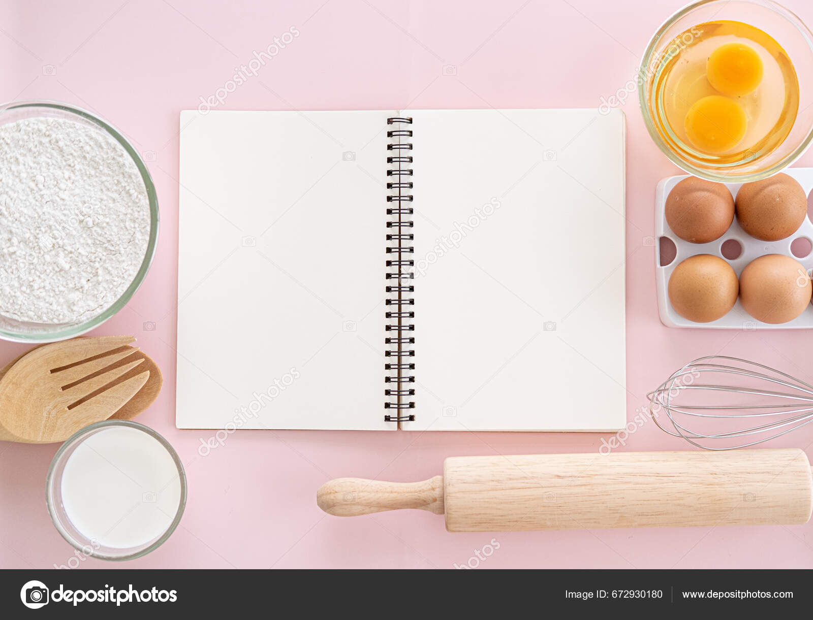 Notepad Recipe Wooden Kitchen Tools Cooking Baking Ingredient White ...