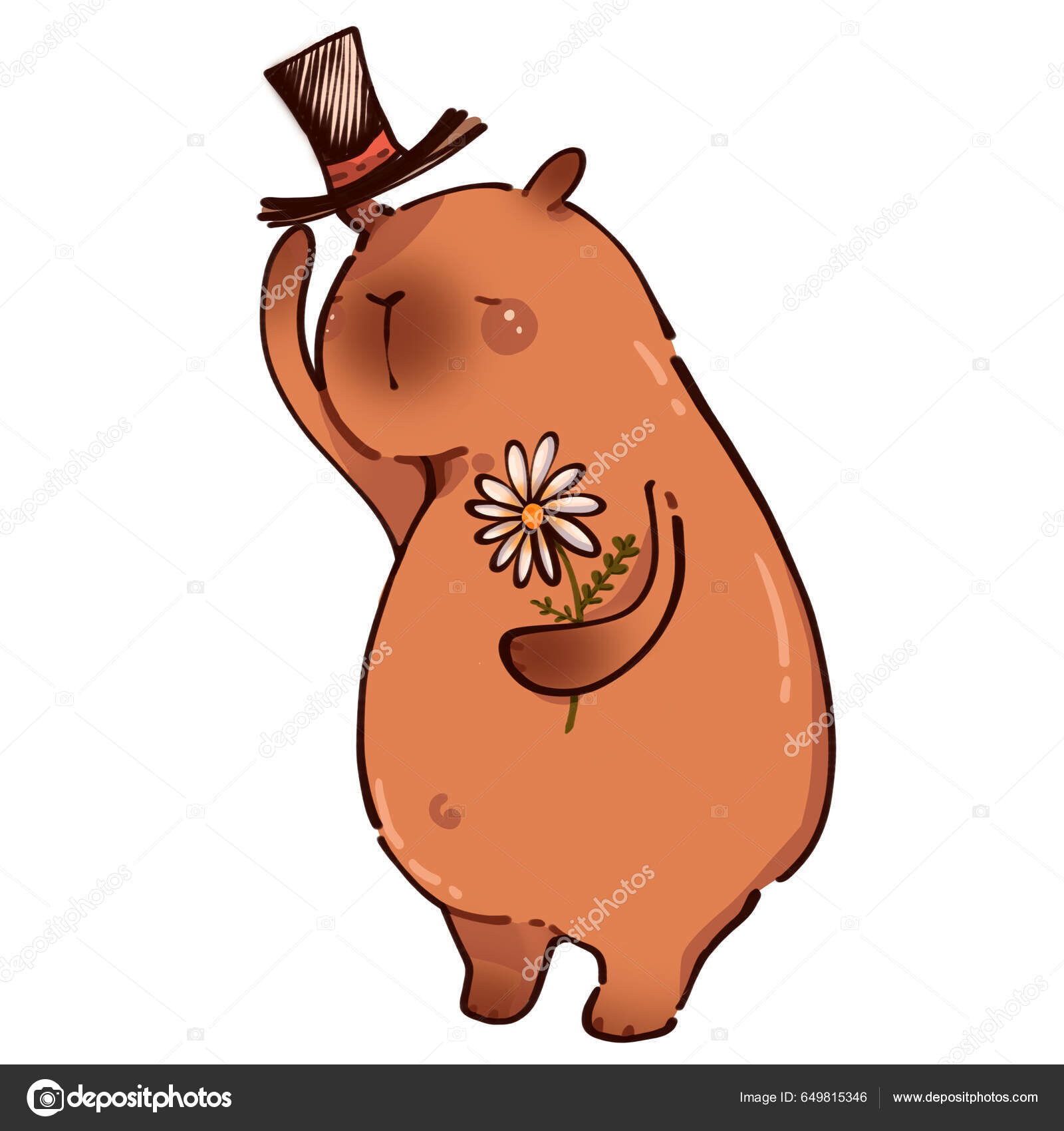 Capybara Welcomes You Welcome Cartoon Capybara Funny Animal Stock ...
