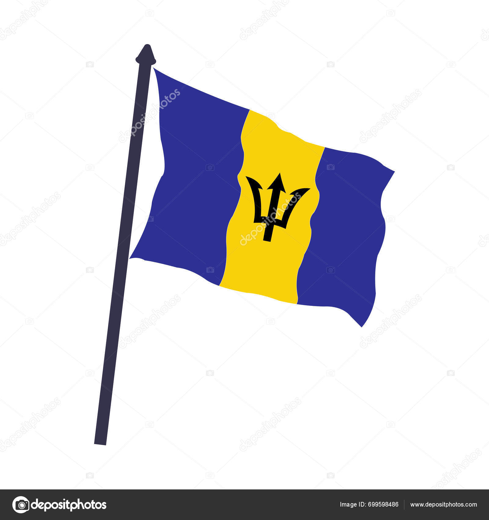 Barbados Flag Vector Isolated White Background Stock Vector by ...