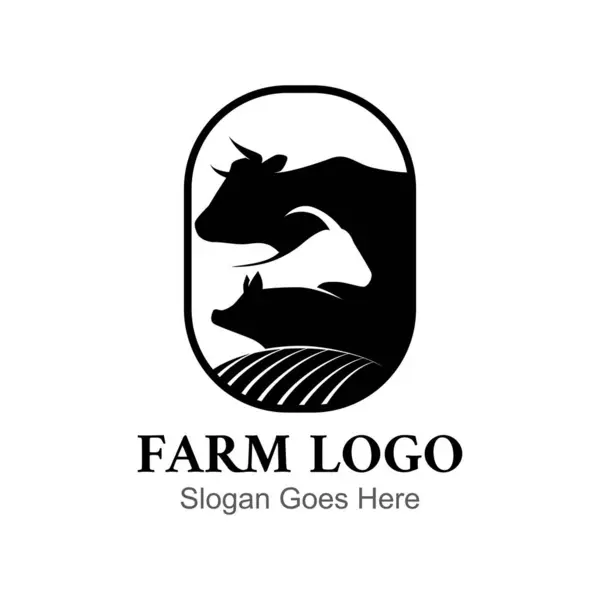 Farm animal logo Vektor Stok, Ilustrasi Farm animal logo Bebas Royalti ...