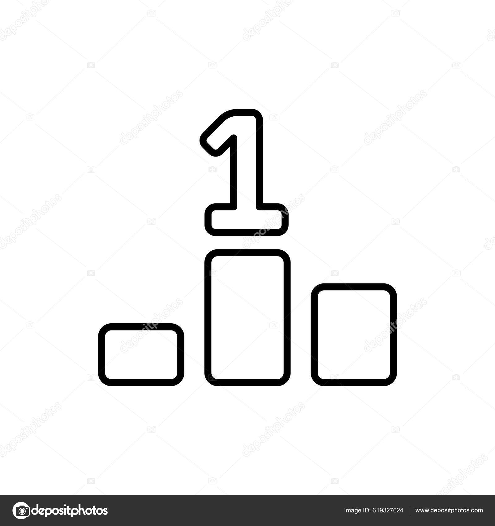 First Place Line Icon First Place Top Career Path 1St Stock Vector by ...