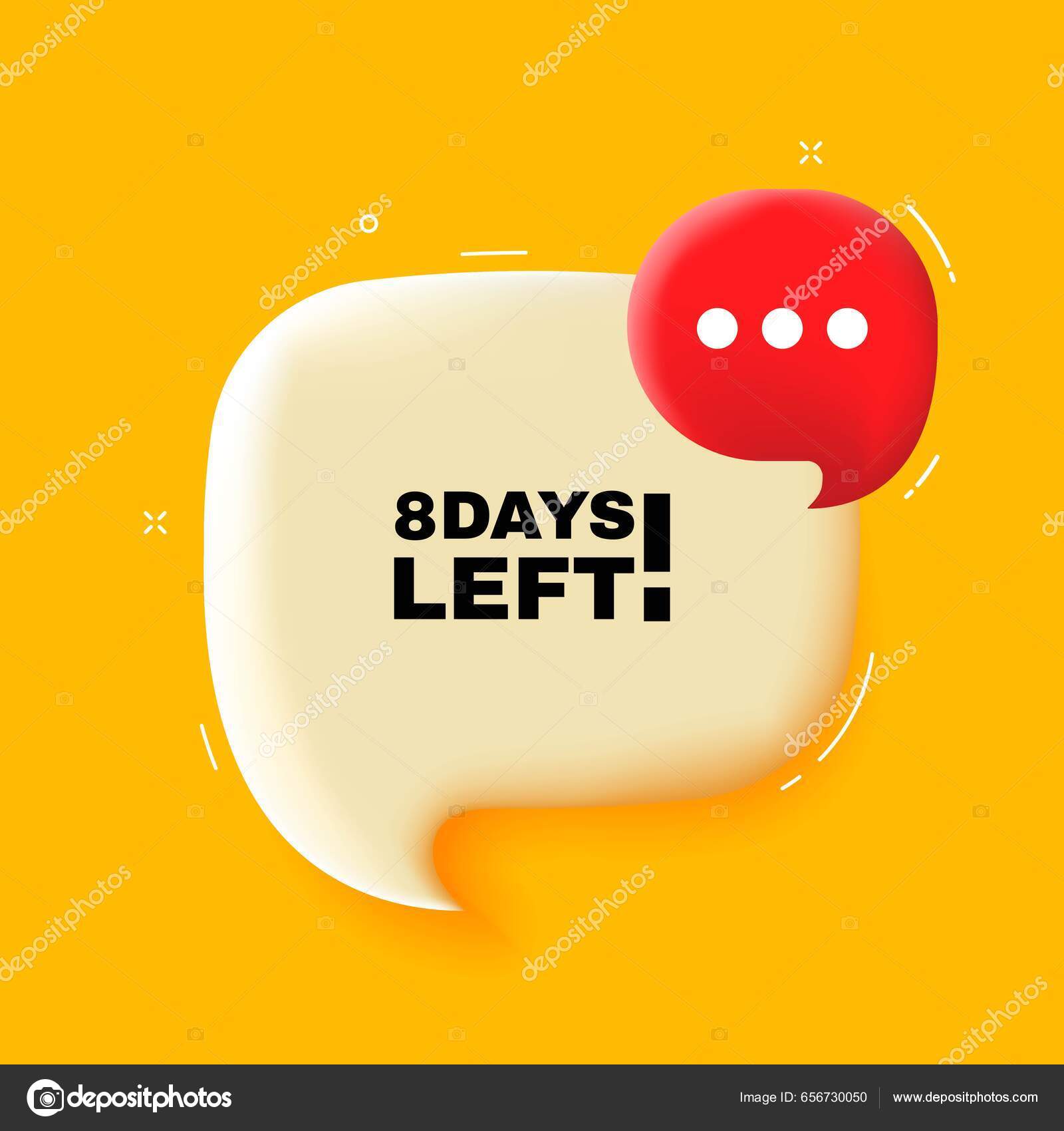 Days Left Speech Bubble Days Left Text Illustration Pop Art Stock ...