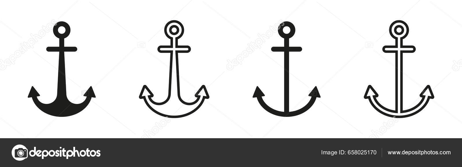 Set Anchor Icons Collection Icons Representing Anchors Typically Used ...