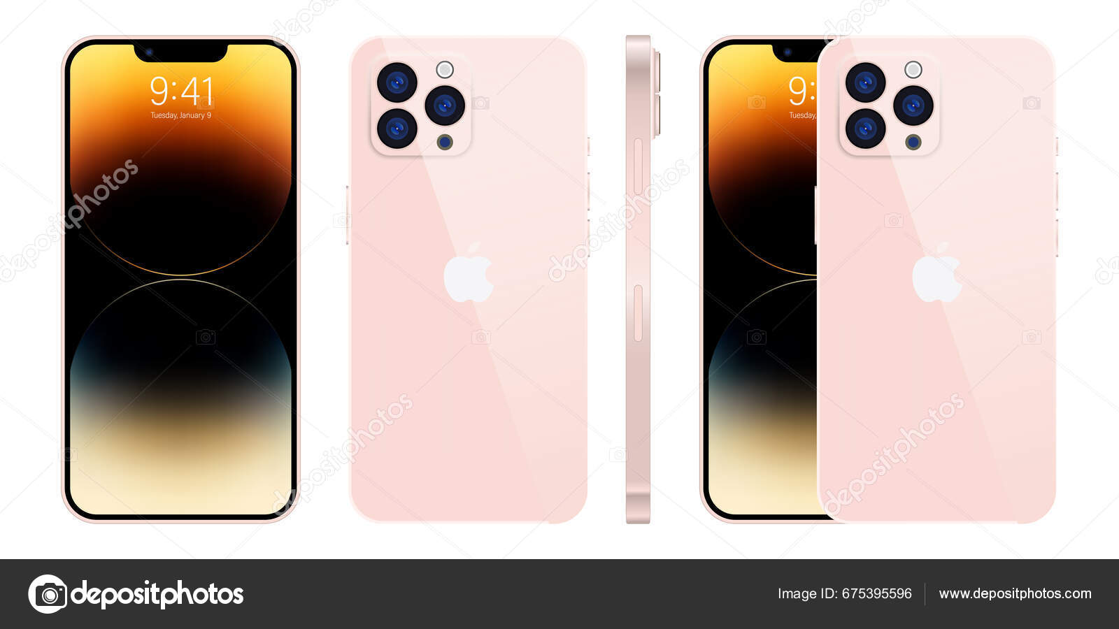 New Iphone Pro Pro Max Deep Pink Color Apple Inc Stock Vector by ...