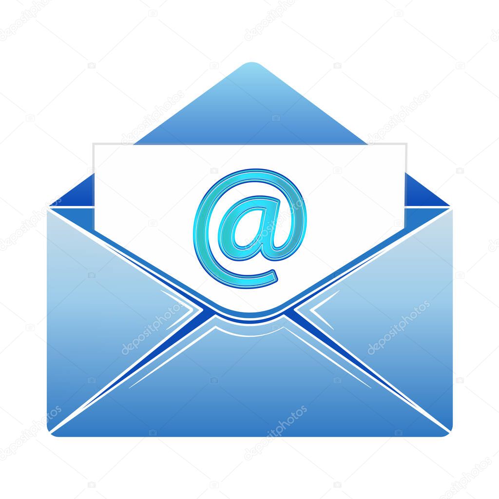 Icono de sobre azul. Estilo vintage. Vector de iconos de correo para ...