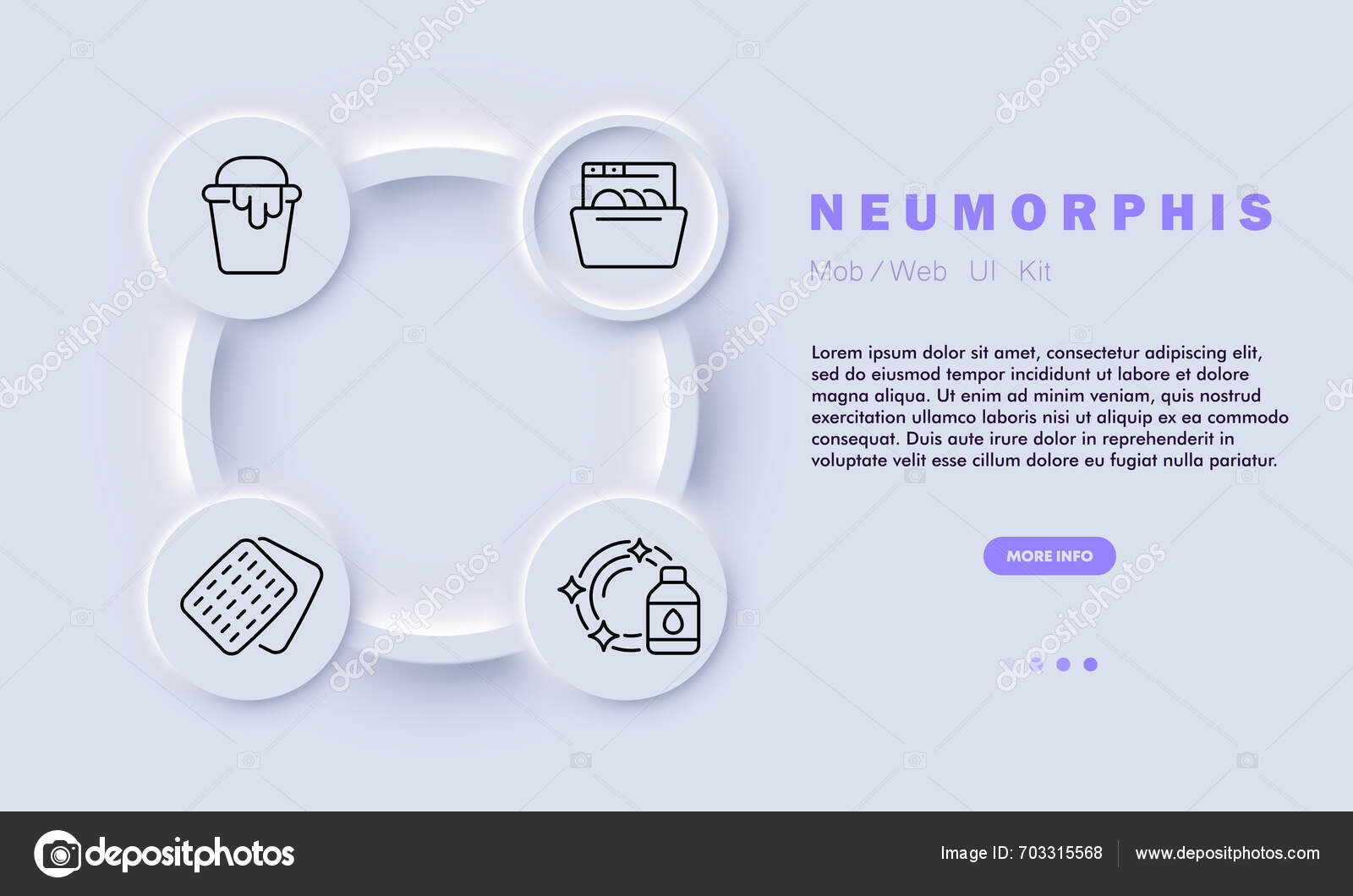 Purity Line Icon Vacuum Cleaner Powerful Suction Trash Can Rag Stock ...