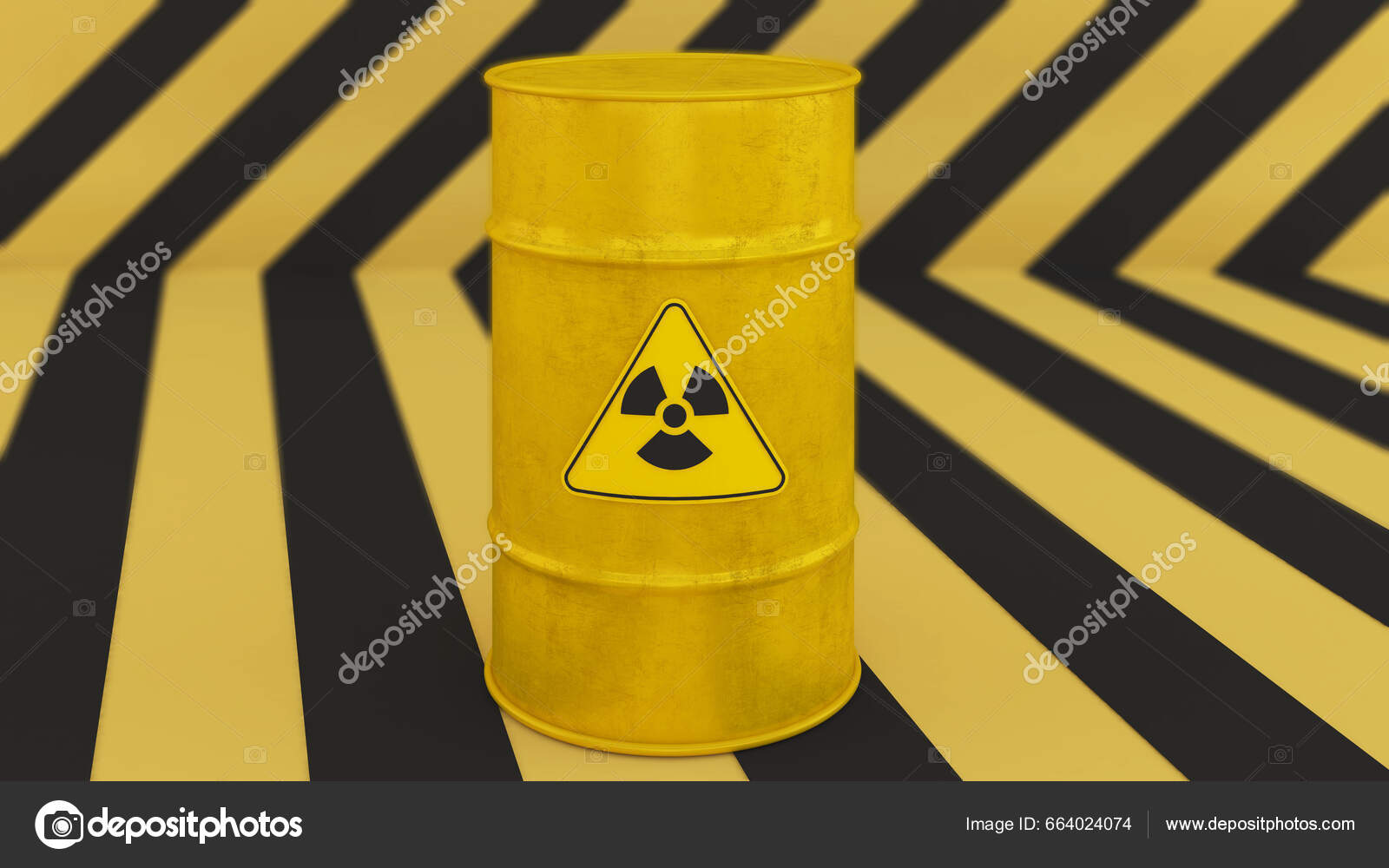 Radioactive Storage Tanks Warning Chemical Radiation Risks Yellow Black ...