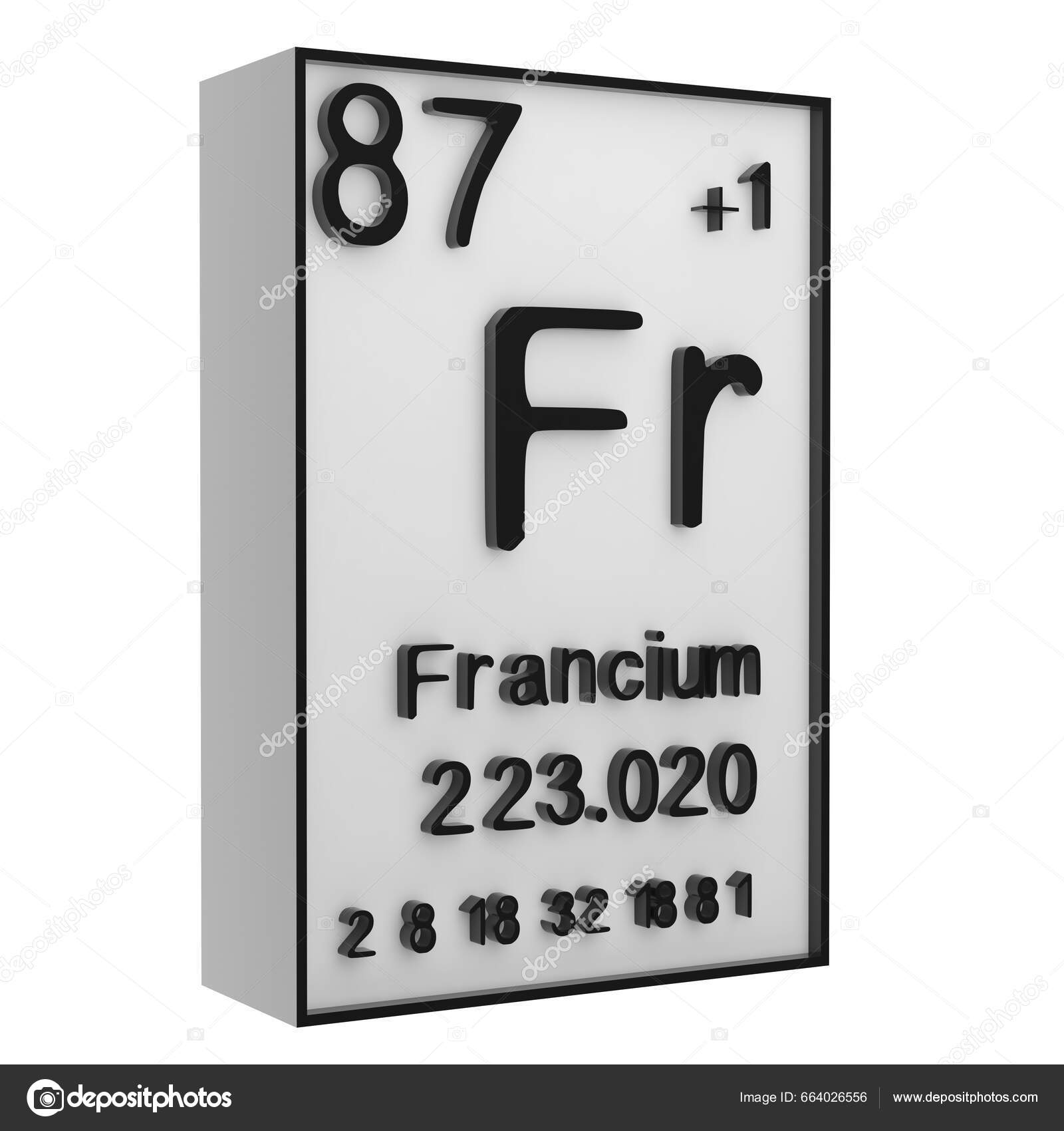 Francium Periodic Table Francium Chemical Element Icon Stock