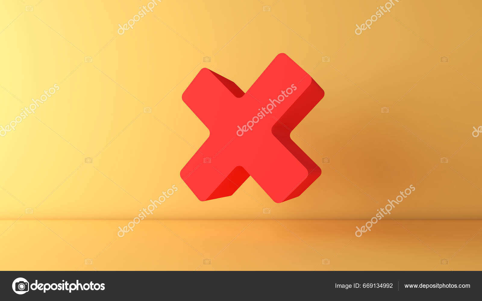 Marca Incorrecta Roja Fondo Amarillo Advertencia Notificación Fallos ...