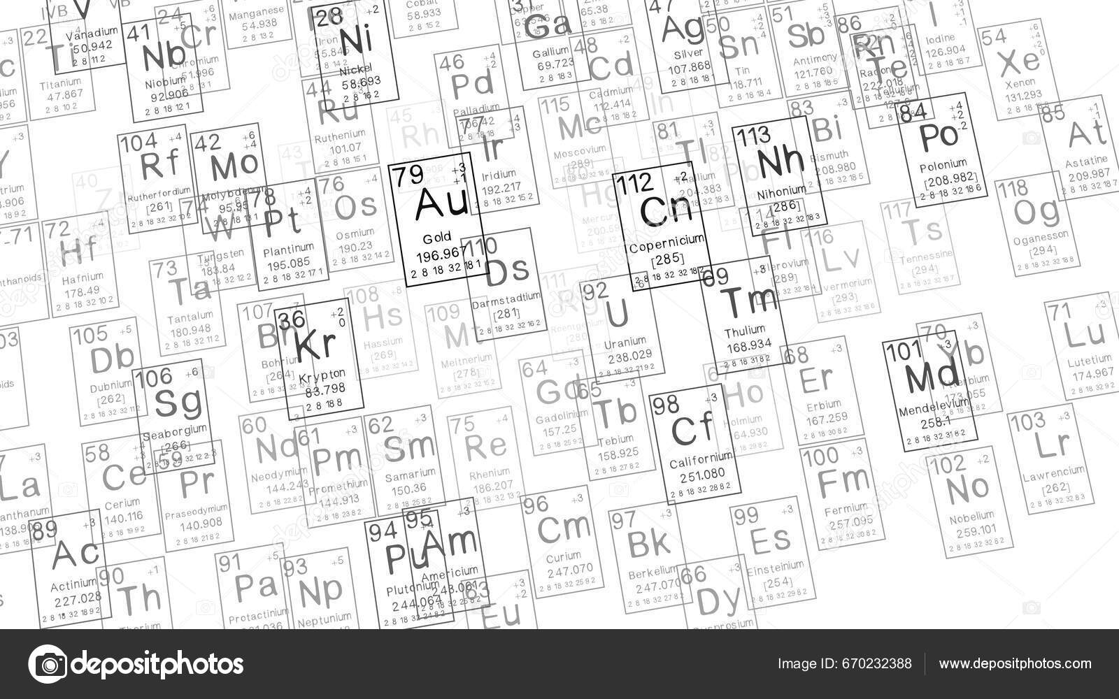 Periodic Table Elements Black Blackground History Chemical Elements ...