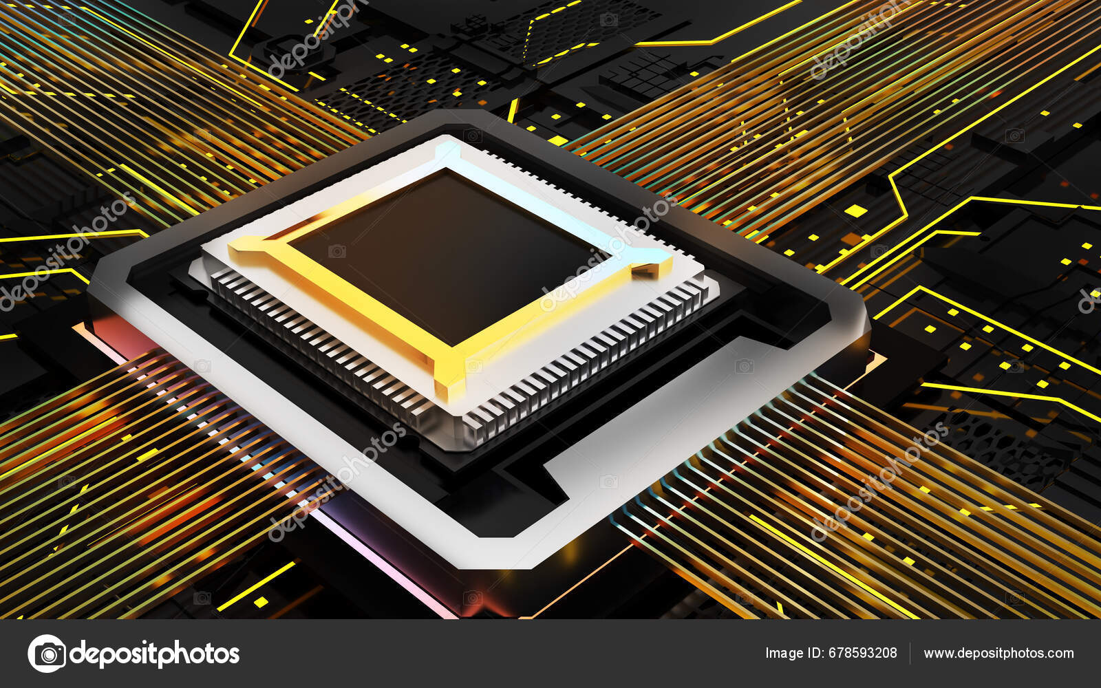 Computer System Connection Point Abstract Technology Central Processing Unit Working — Stock ...