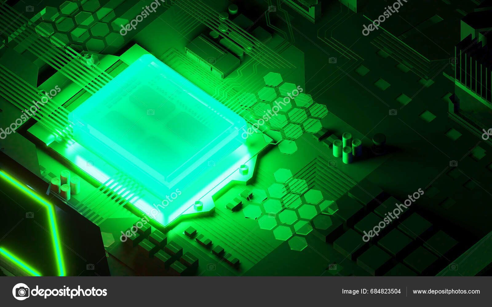 Computer System Connection Point Abstract Technology Central Processing ...