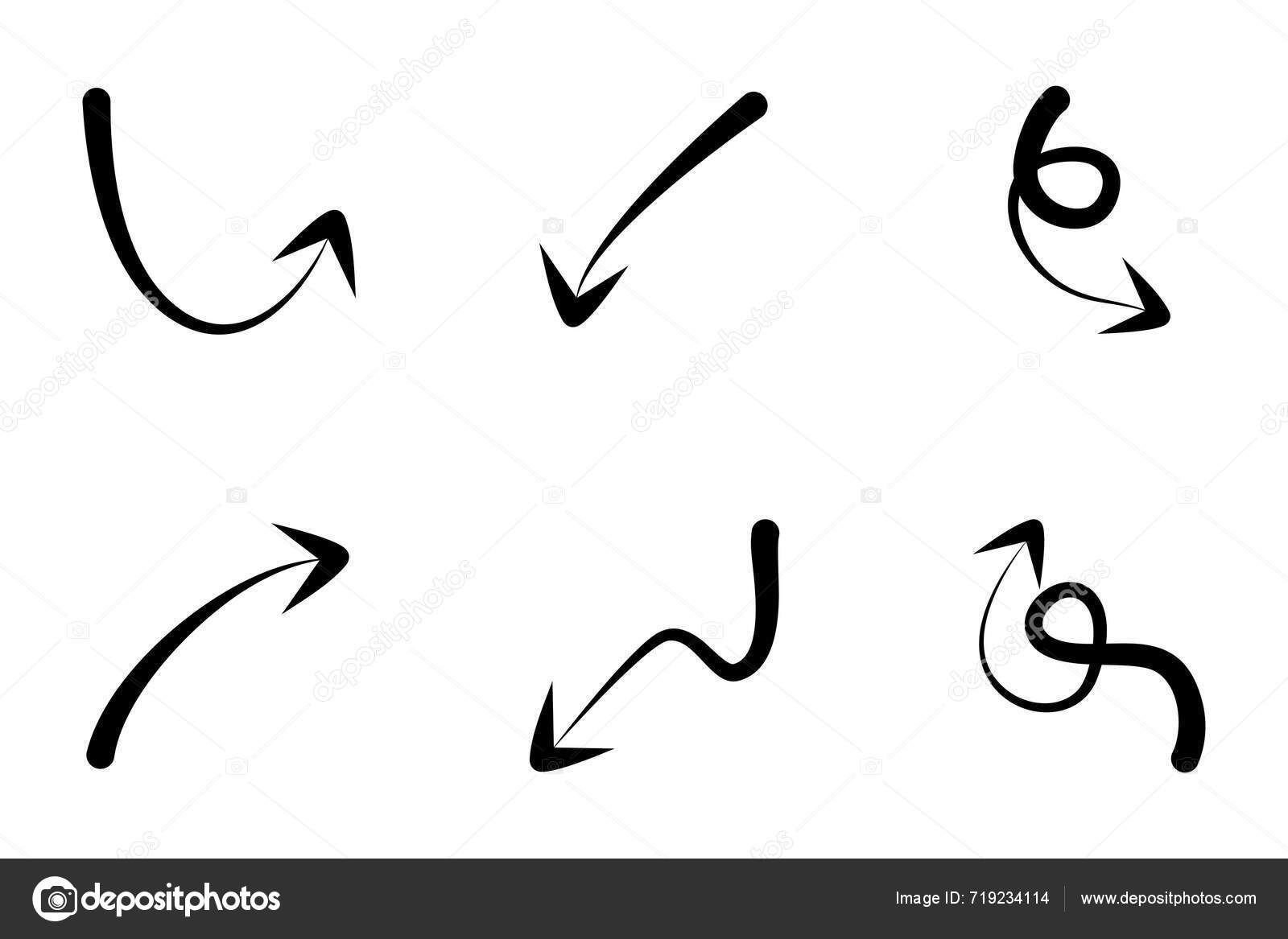 Flechas Signo Dirección Pictograma Símbolo Ilustración Visual Set ...