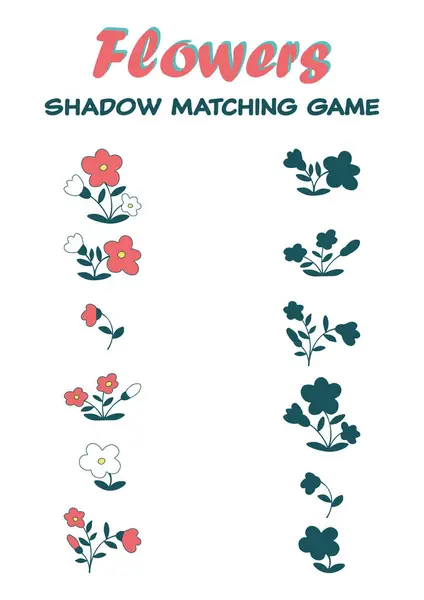 Spring Shadow Matching Activity Game Children Simple Educational Game ...