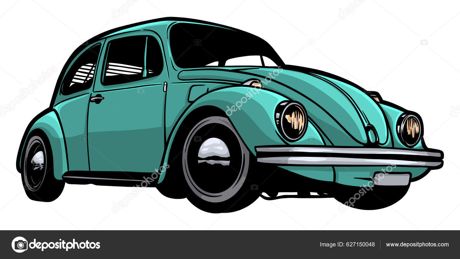 Beetle Classic Car Hand Drawn Vector Illustration Stock Vector Image by ©Moster_Design #627150048