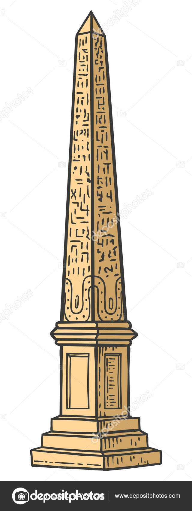 Antiguo Obelisco Egipcio Ilustración Vectorial Vector de stock por ...