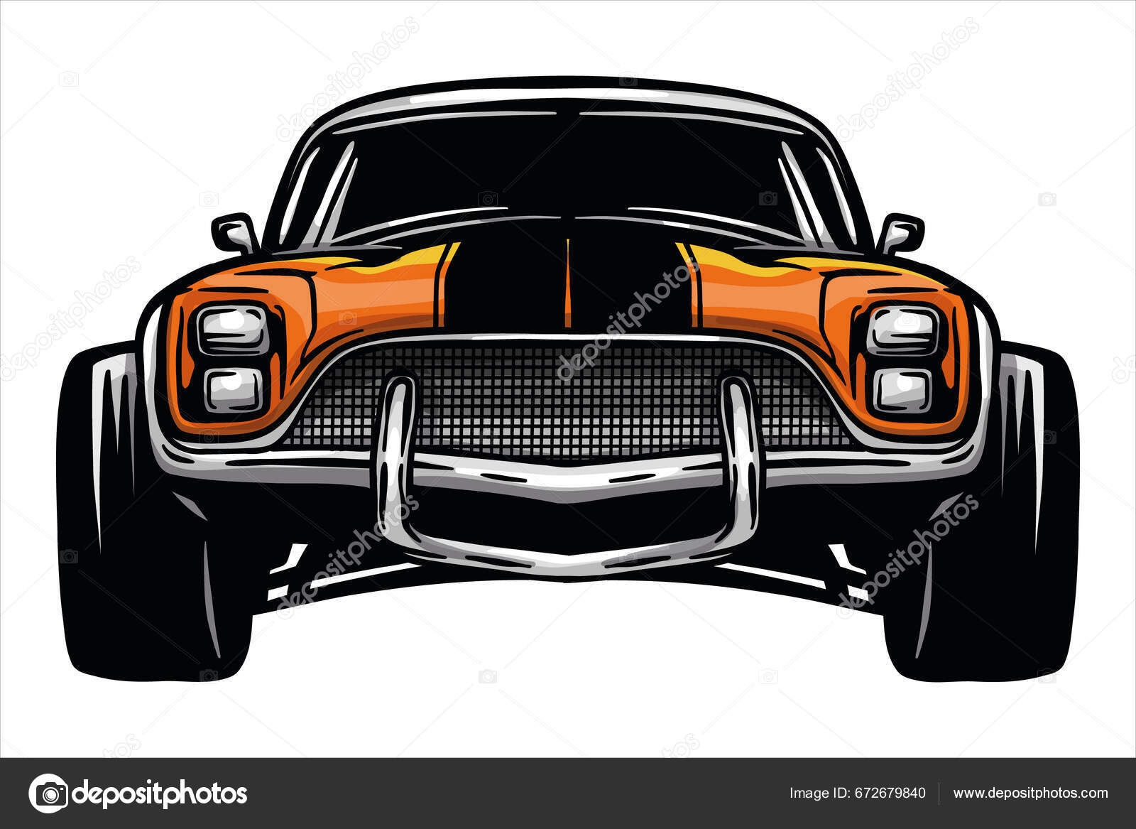 Car Silhouette Vector Front