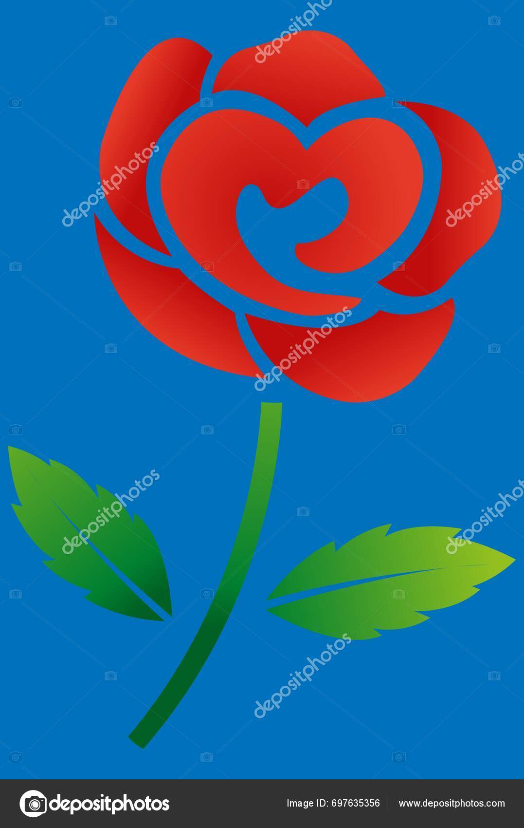 Red Beautiful Rose Vector Illustration Stock Vector by ©2002yesmish ...