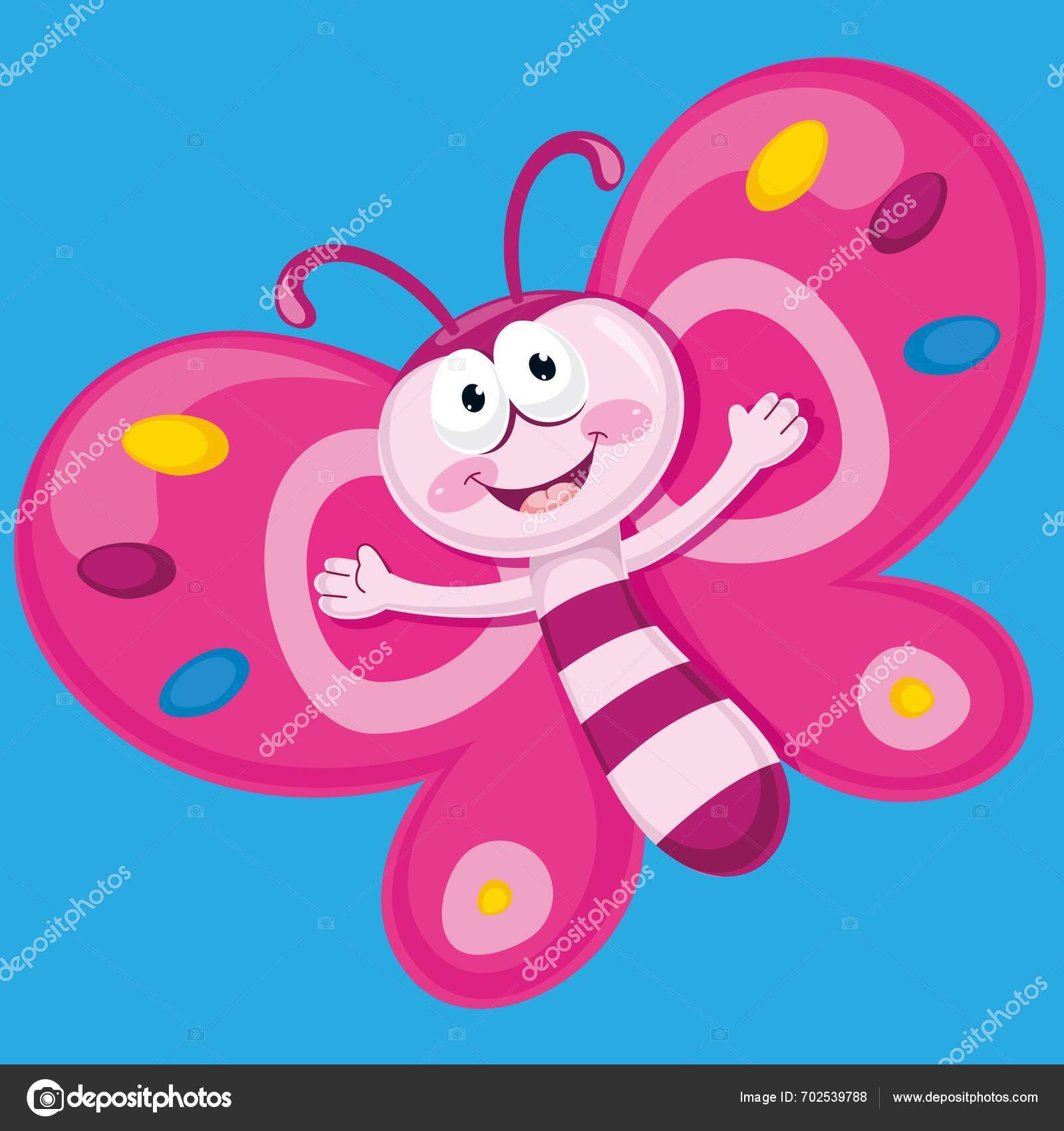 Image vectorielle Illustration Vectorielle Dessin Animé Papillon Rouge ...