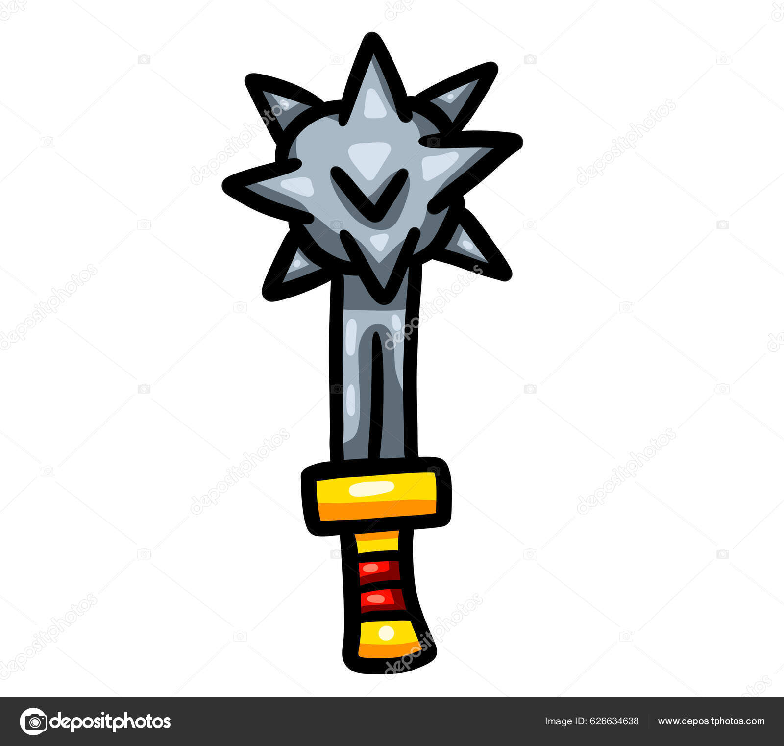 Digital Illustration Cartoon Mace Sword — Stock Photo © UmyArt #626634638