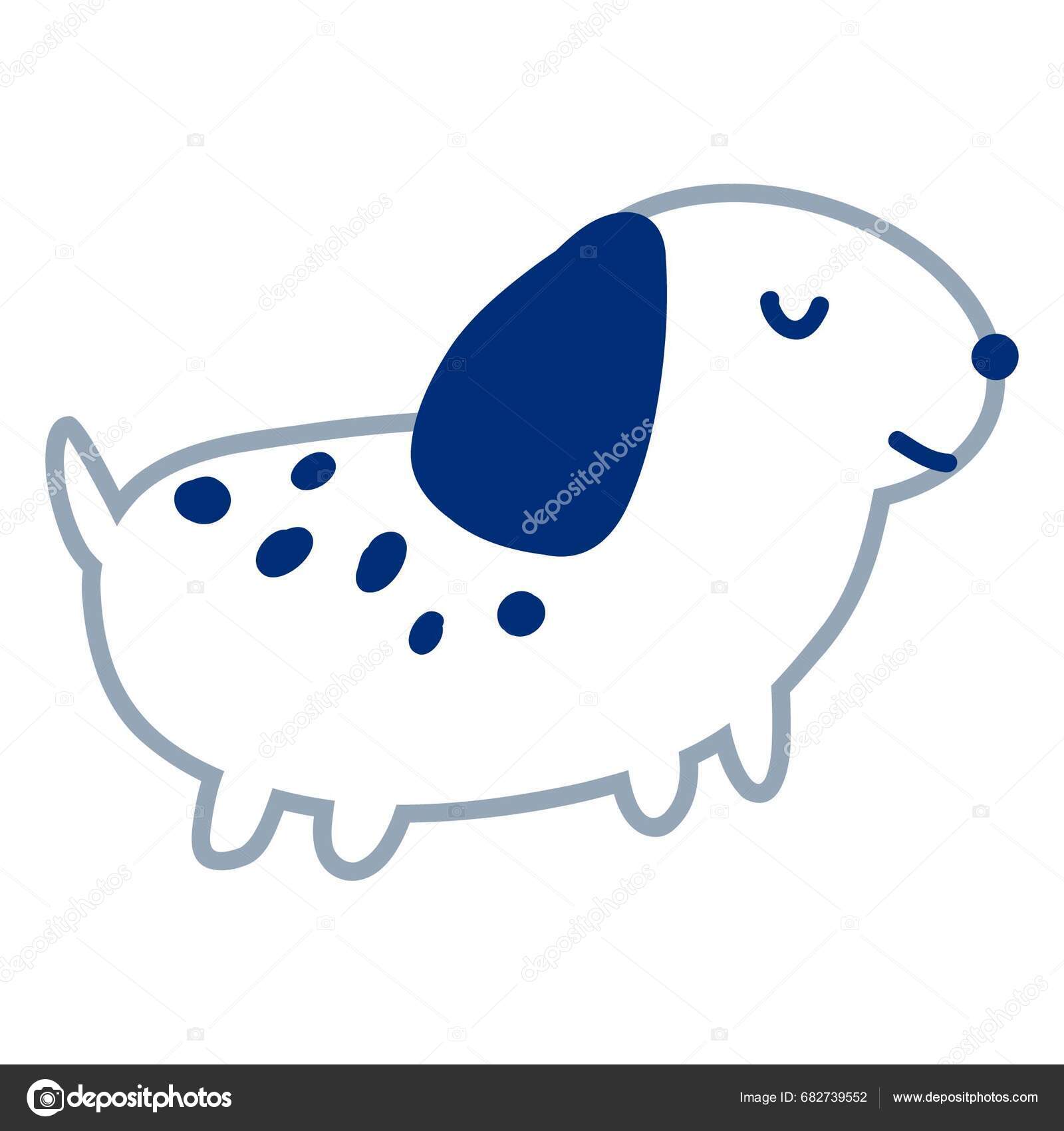 Mano Dibujada Perro Dibujos Animados Ilustración Vectorial Vector de ...