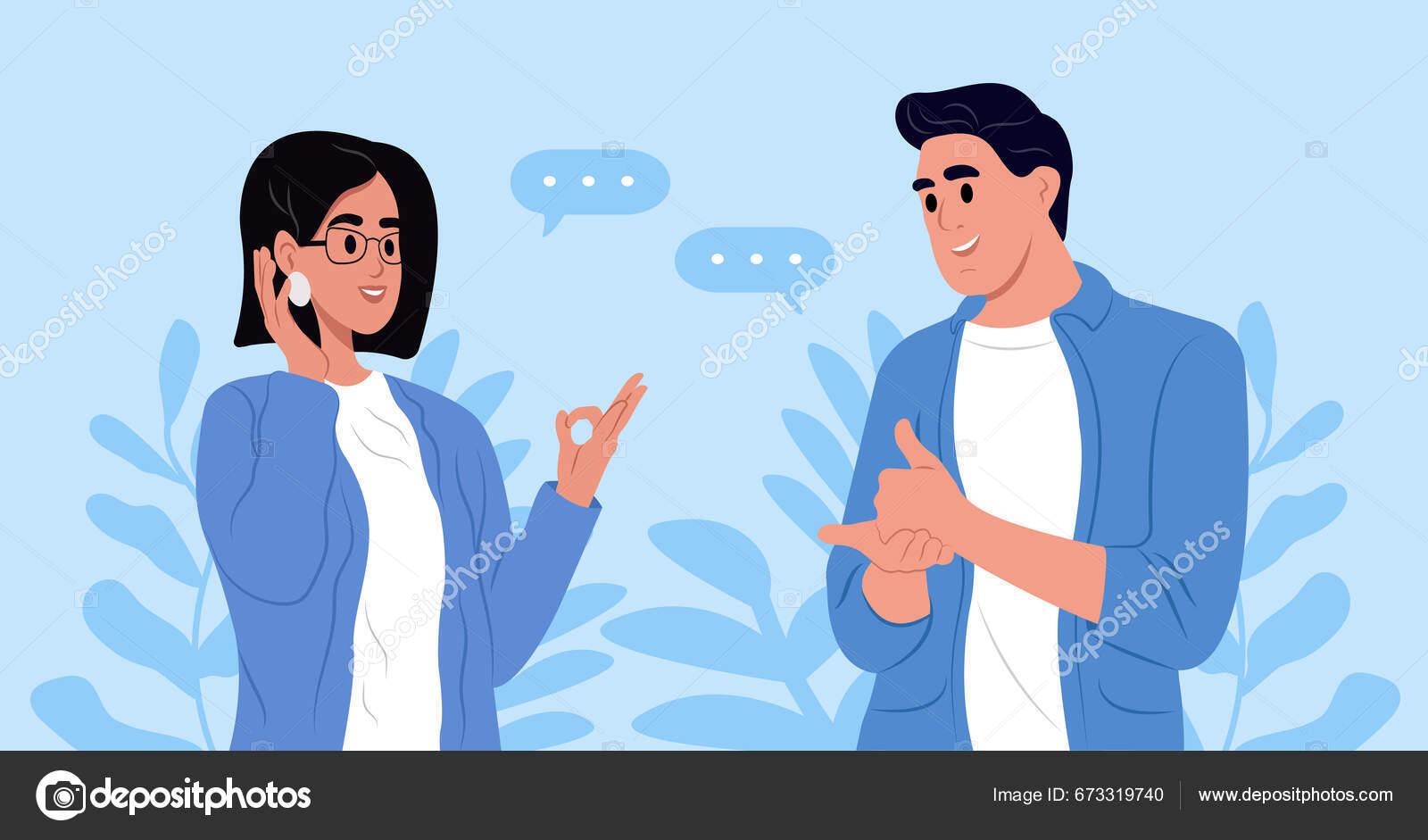 International Day Sign Languages Pair Deaf Mute People Using Sign Stock ...