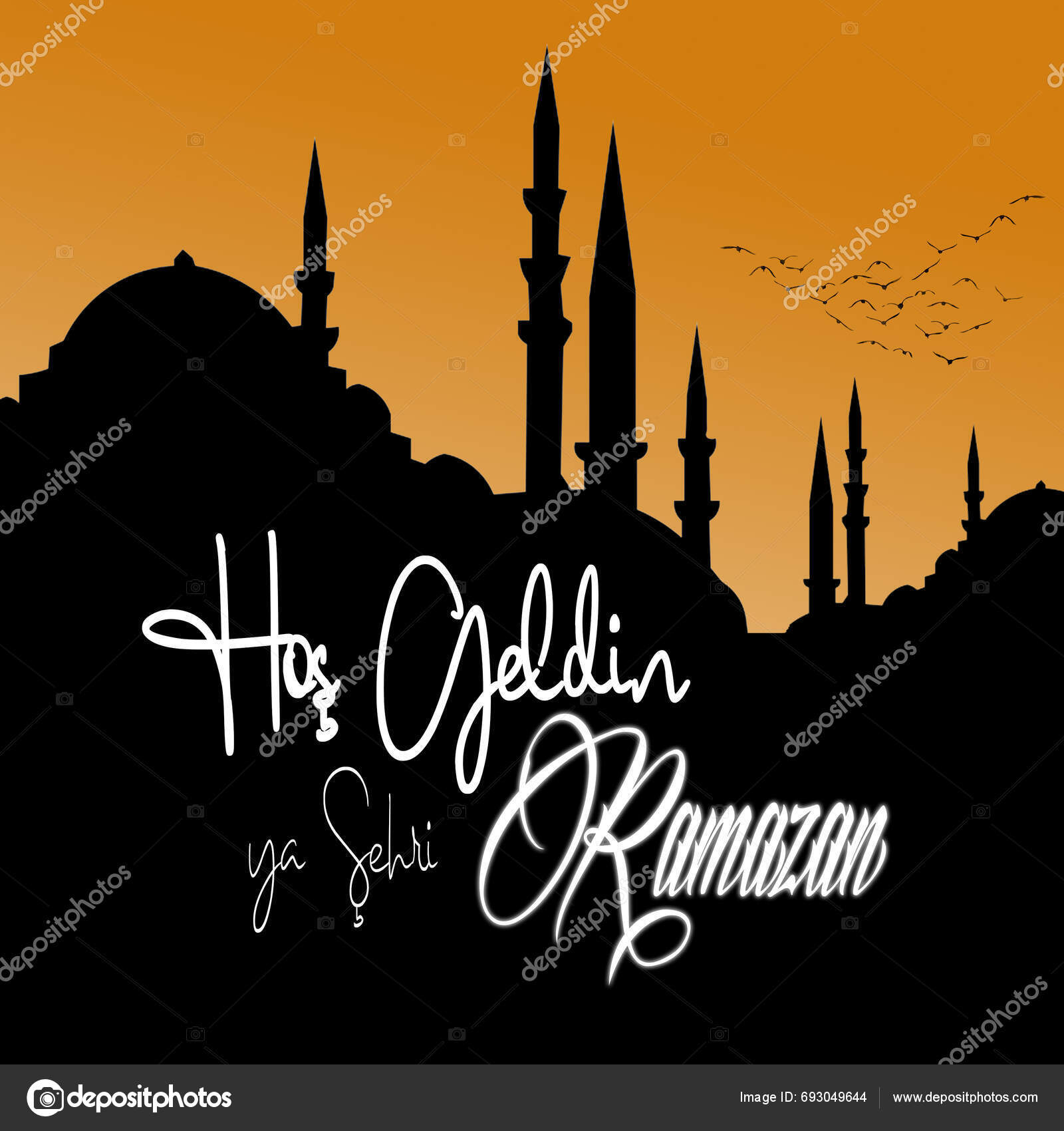 Hos Geldin Sehri Ramazan Ramadan Kareem Silhouette Istanbul Mosque ...