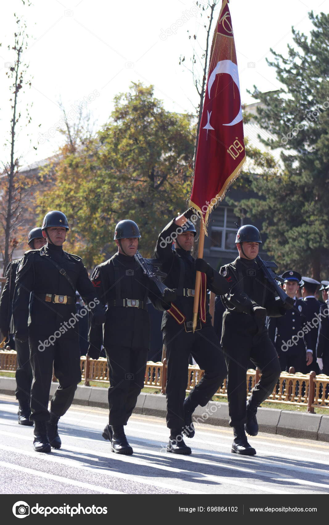 Turkish Military Units March Precision Republic Day Parade Displaying ...