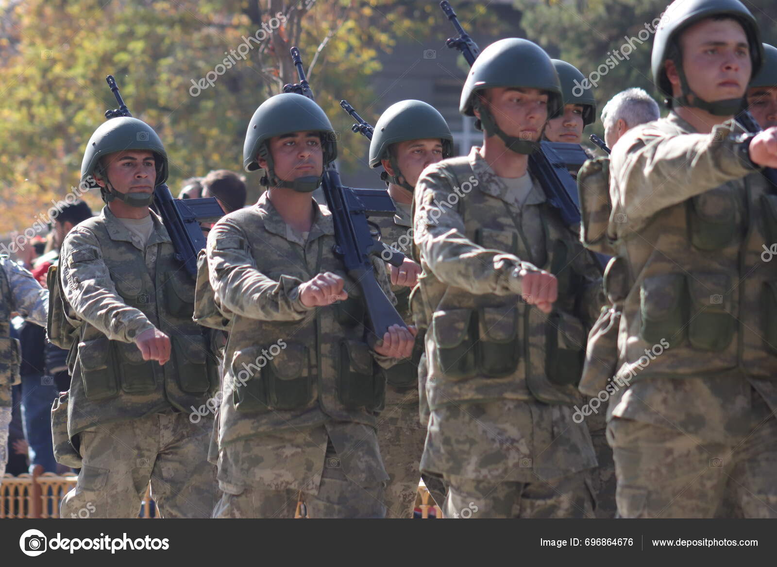 Turkish Military Units March Precision Republic Day Parade Displaying ...