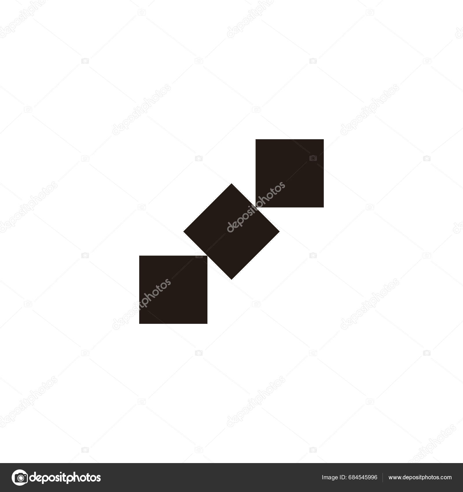 Three Squares Stairs Geometric Symbol Simple Logo Vector Stock Vector ...