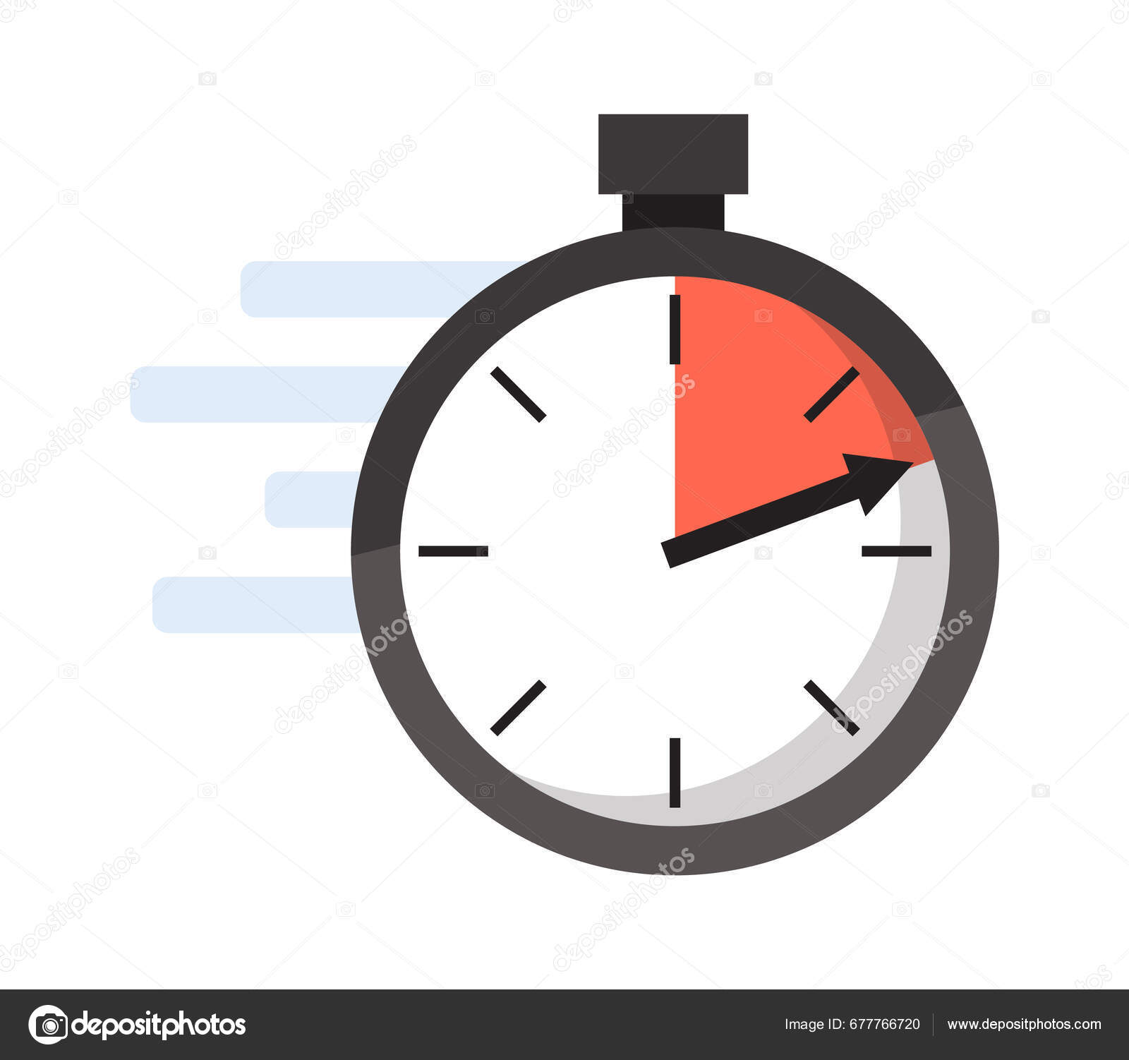 Cronómetro Temporizador Entrega Reloj Medición Cronómetro Vector Plano ...