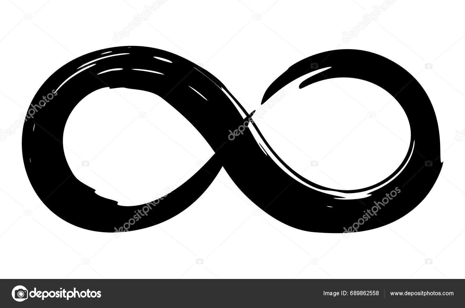 Infinity Symbol Hand Painted Grunge Brush Stroke Black Paint Vector ...