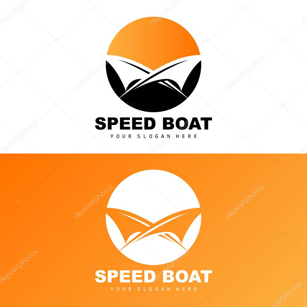 Logotipo del barco de velocidad, Vector de barco de carga rápida ...