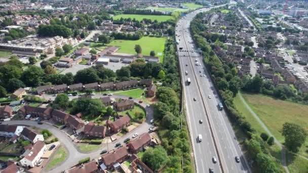 High Angle Footage British Motorways Roads Luton City England United ...
