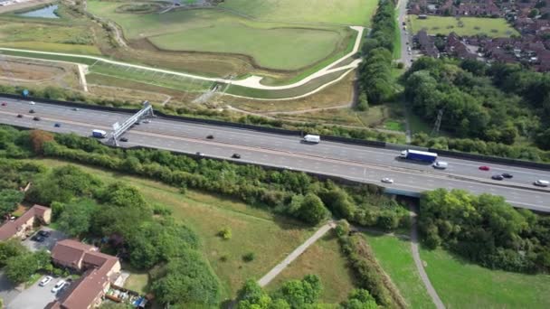 High Angle Footage British Motorways Roads Luton City England United ...