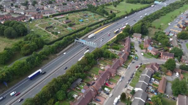 High Angle Footage British Motorways Roads Luton City England United ...