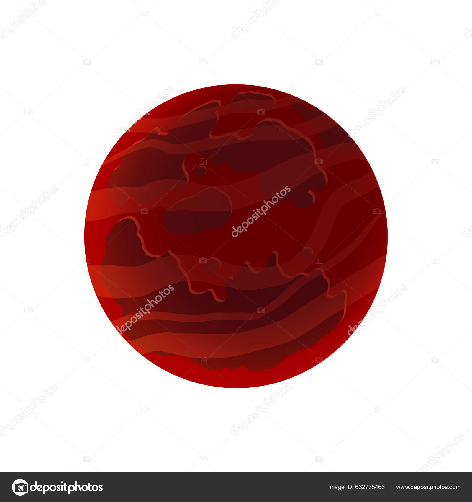 Mars Red Planet Collection Planets Solar System Cartoon Style Vector ...