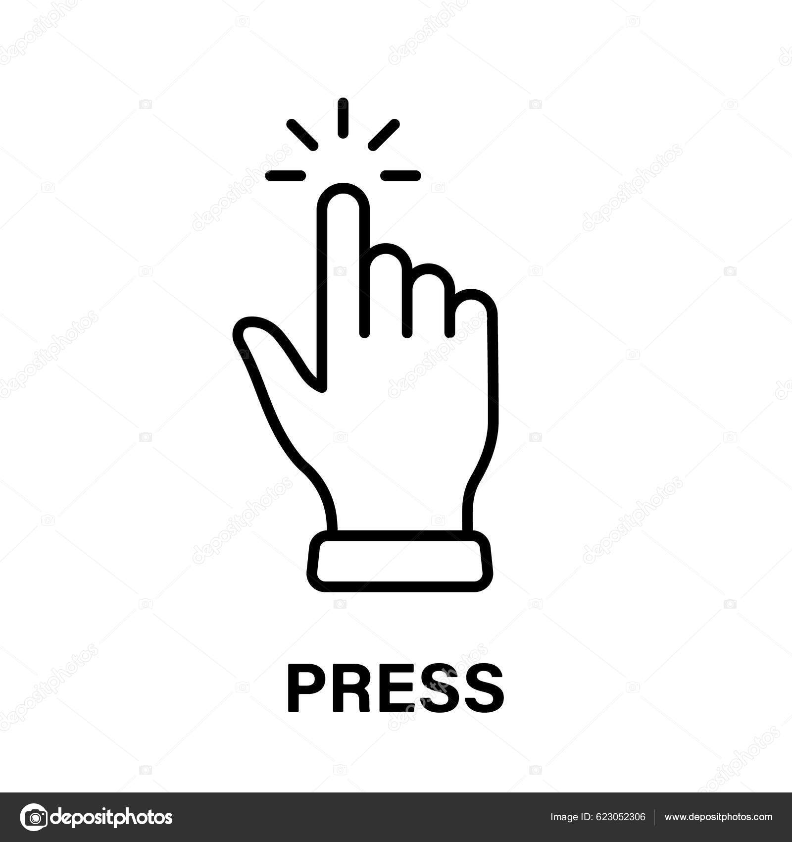 Press Gesture Computer Mouse Pointer Finger Black Line Icon Cursor ... Press Gesture Computer Mouse Pointer Finger Black Line Icon Cursor ...