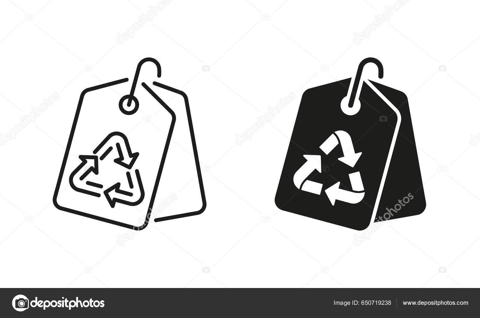 Ecology Recycle Nature Cardboard Badge Line Silhouette Icon Set Eco ...