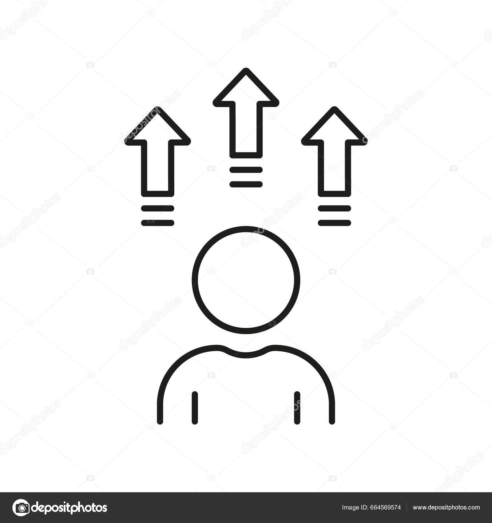 Career Grow Success Linear Pictogram Progress Business Promotion Line ...