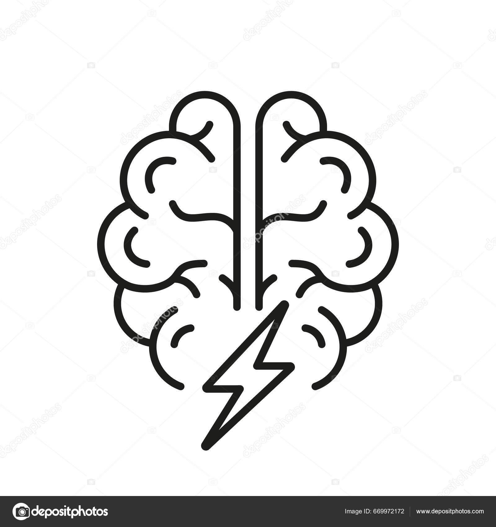 Brainstorming Intellectual Process Symbol Brainstorm Line Icon Human ...