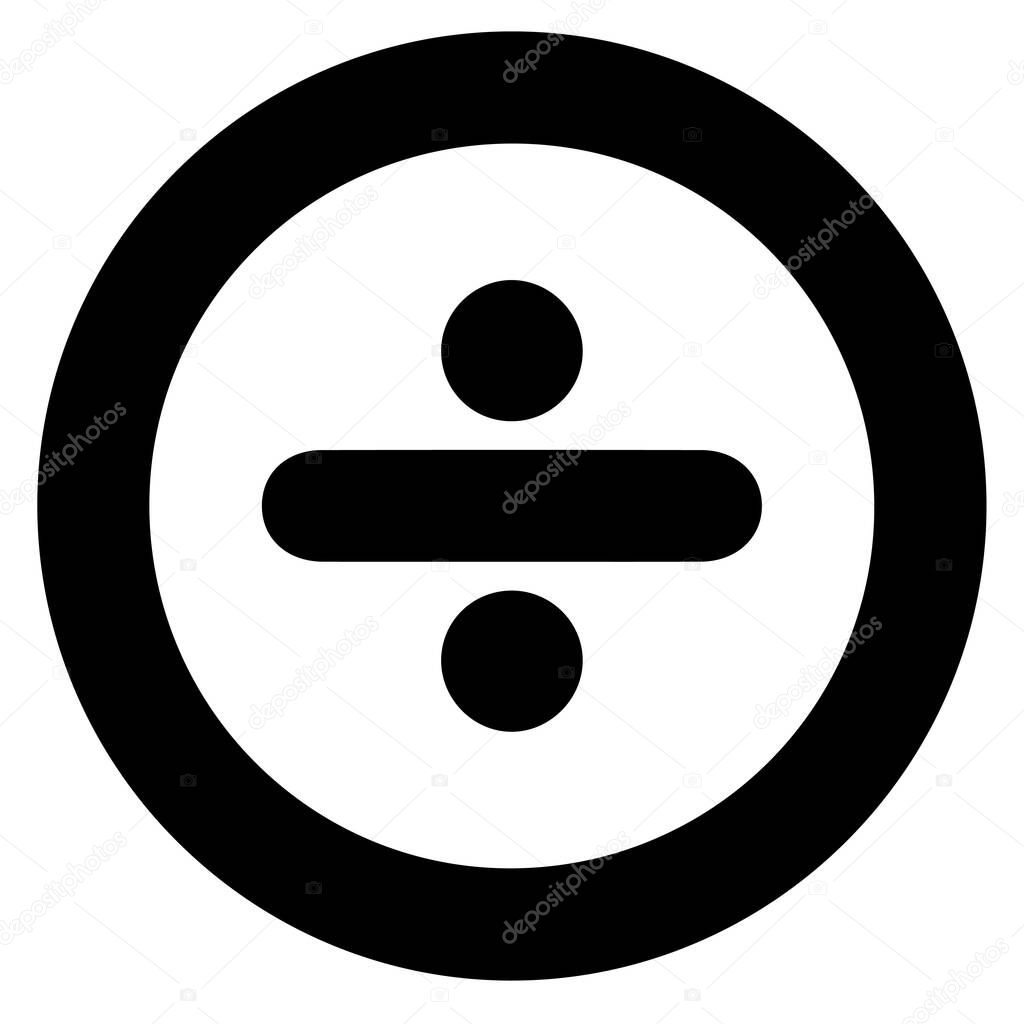 Símbolo división. Signo matemático básico. Icono del botón de la ...