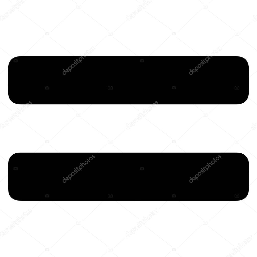 Símbolo igual. Signo matemático básico. Icono del botón de la ...