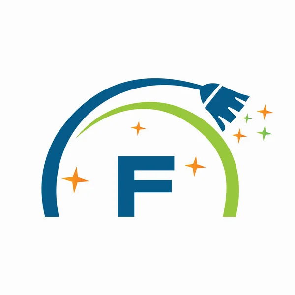 House Clean Logo Letter Clean Brush Water Symbol Maid Sign Stock Vector ...