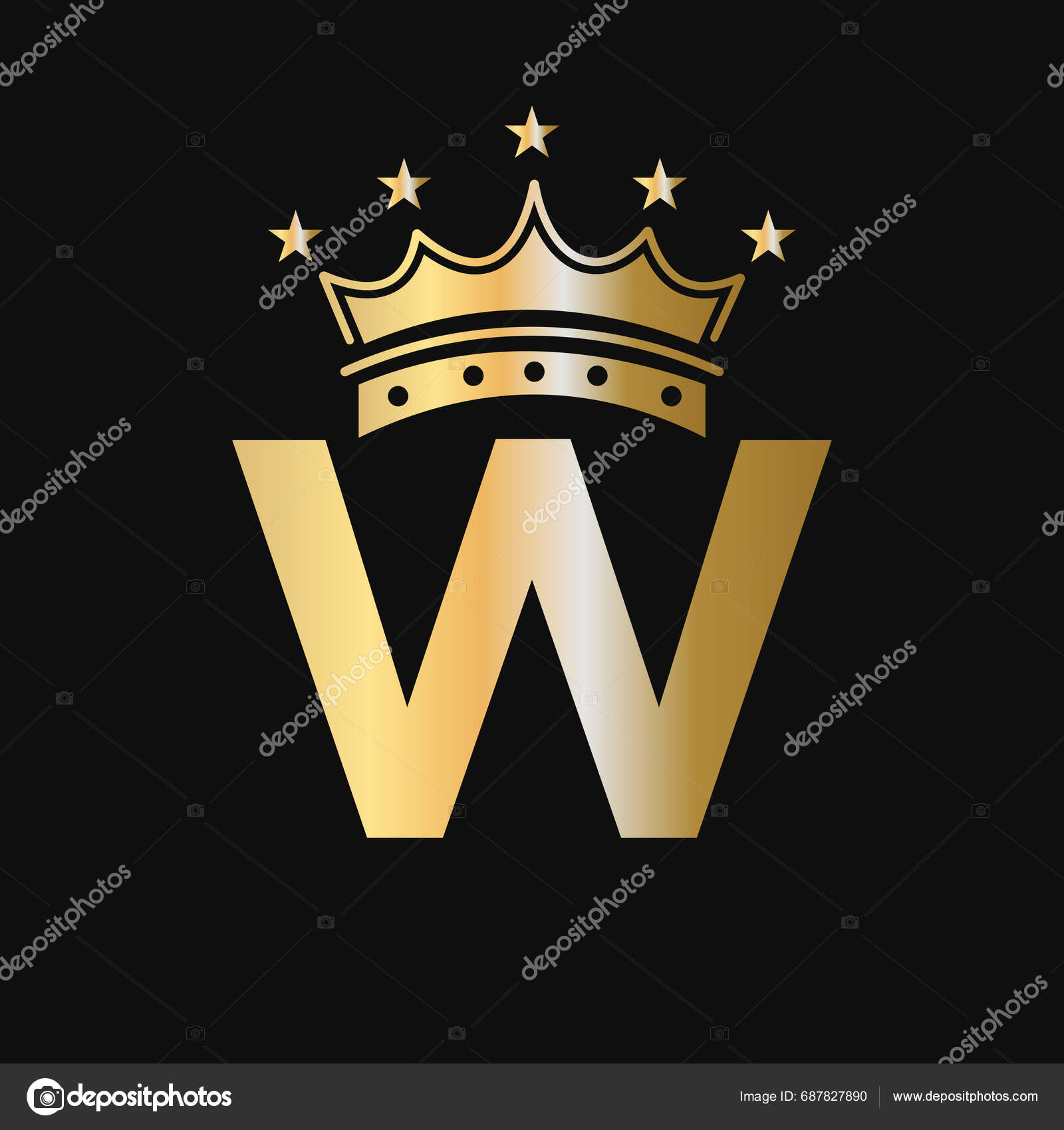 Crown Logo Letter Star Icon Luxury Symbol Vector Template Stock Vector ...